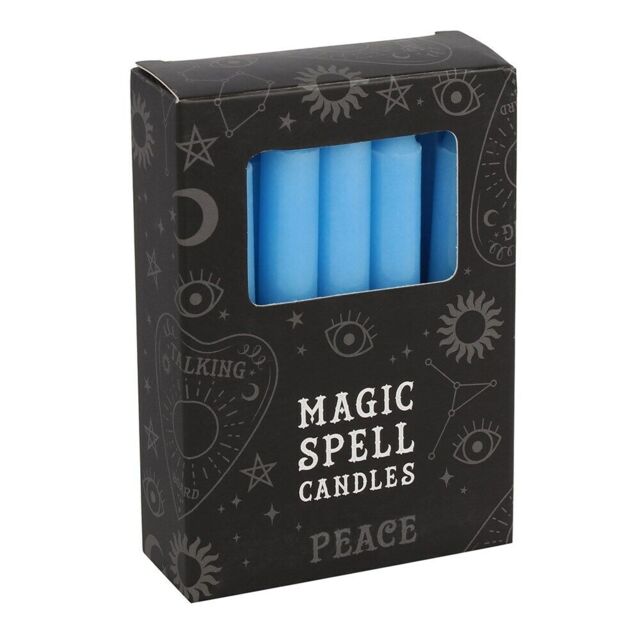 12 X Light Blue Solid Colour Spell Candles Pagan Witchcraft Gothic by ...