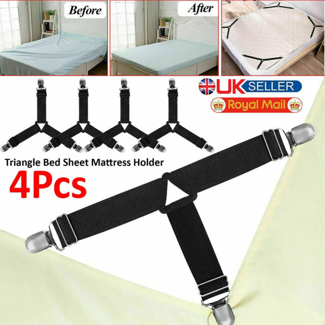 4pcs Triangle Bed Sheet Mattress Holder Fastener Grippers Clips by eBay ...