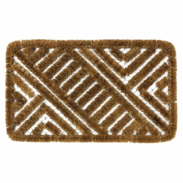 75cm X 45cm Large Natural Coir Wire Scraper Door Mat Entrance Outdoor ...