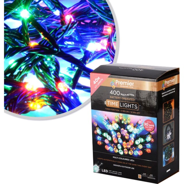 Premier 400 Led Multi-action Battery Christmas Lights With Timer – by ...