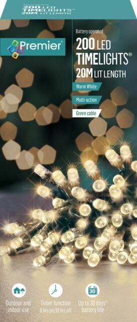 Premier 200 Led Battery Multi-action Christmas Tree Lights Timer - by ...