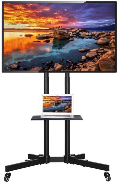 Mobile Floor Standing Tv Trolley Cart Mount Bracket Tv Stand For 32 ...