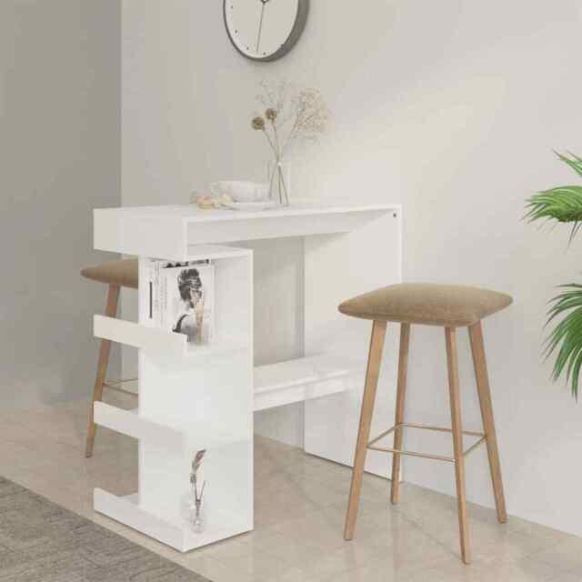 Bar Table With Storage Rack Chipboard Bar High Table Multi Colours by eBay | ufurnish.com