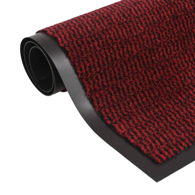 Red Tufted Dust Control Mat 90x150 Cm Non-slip Rubber Backing For Home ...