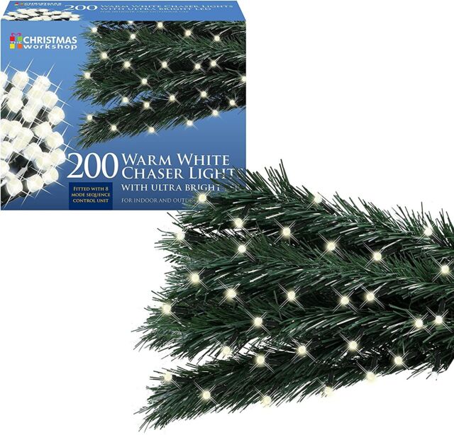 200 Led Chaser Christmas Lights Warm White 70740 Indoor & Outdoor by ...