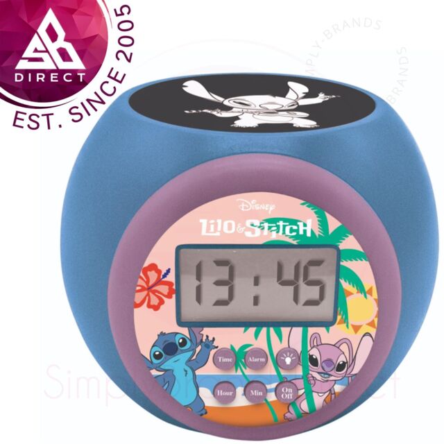 Lexibook Disney Stitch Childrens Projector Clock With Timer & Night by ...