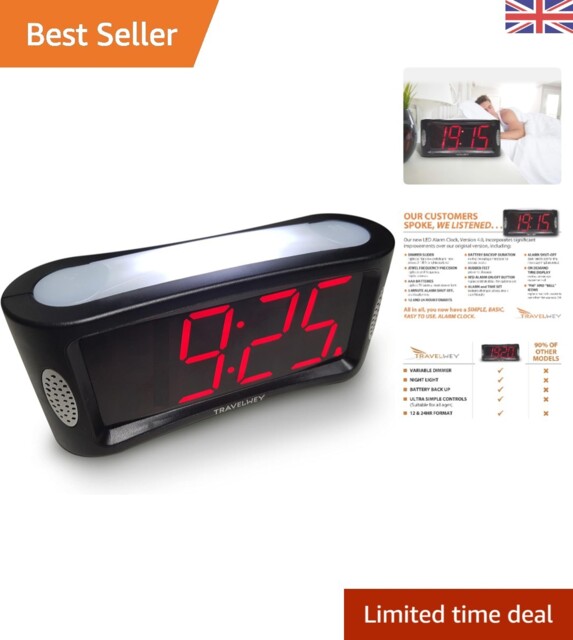 Led Digital Alarm Clock With Jumbo Red Display, Night Light & Snooze by ...