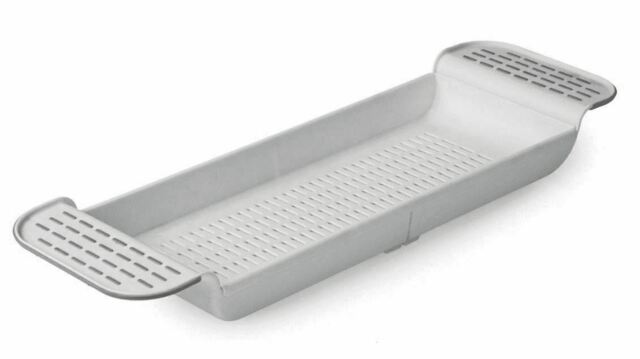 Blue Canyon Extendable Bath Rack Caddy White Plastic Luxury 55cm-78cm ...