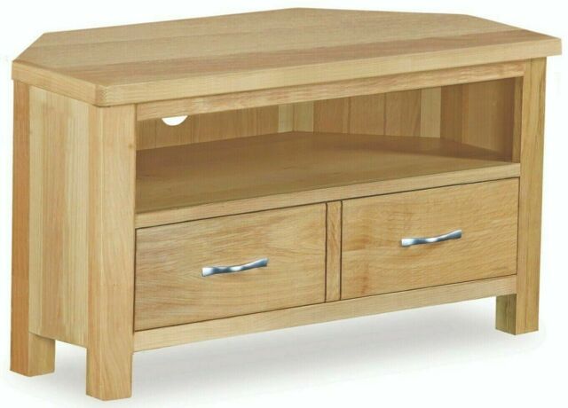 Regal Light Oak Corner Tv Unit / Corner Tv Stand / Corner Tv Cabinet ...