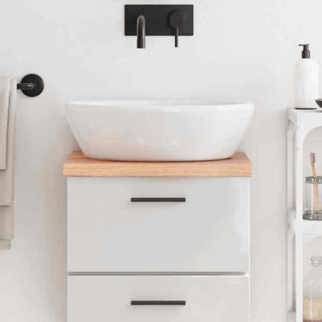 Bathroom Countertop Vanity Top Wash Basin Worktop Treated Solid Wood by ...