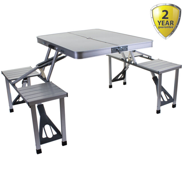 Portable Folding Camping Table Picnic Outdoor Chair Stools Set Trestle ...