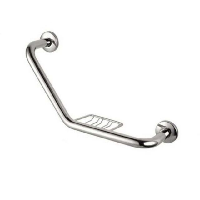 Stainless Steel Angled Grab Rail With Soap Basket 420mm Jd-fs04 by eBay ...