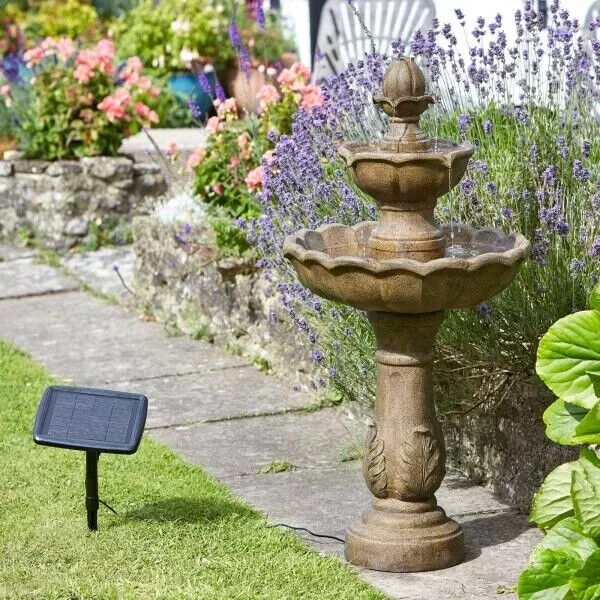 Solar Powered Water Feature Fountain Extra Large Cascade Garden by eBay ...