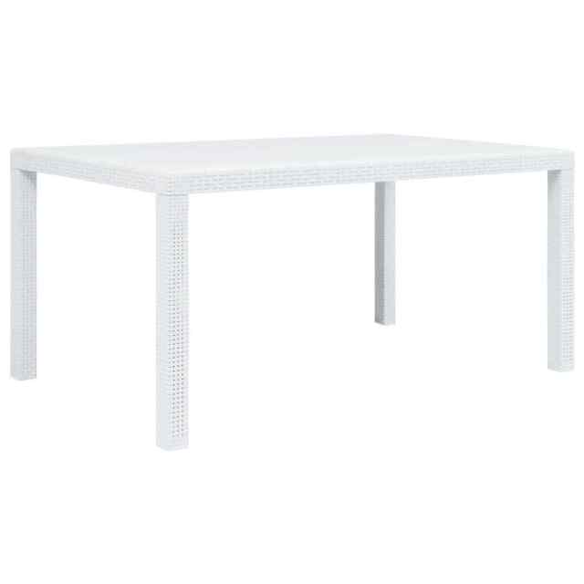 Vidaxl Garden Table White 150x90x72 Cm Plastic Rattan Look by eBay ...