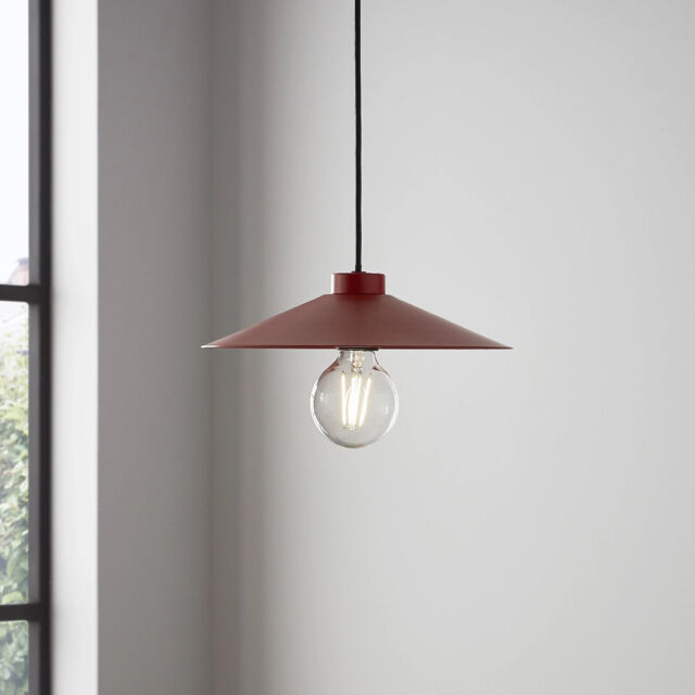 B&q Goodhome Zanbar Red Light Shade Hanging Ceiling 28cm Modern by eBay ...