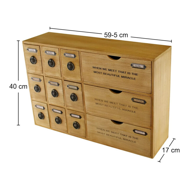 12 Drawers Storage Unit Rustic Wooden Trinket Drawers Cabinet Table by ...