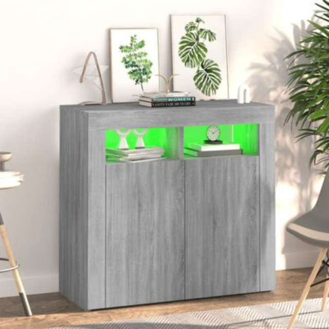 Led Sideboard Modern Buffet Cupboard Storage Display Cabinet Rgb Led by ...