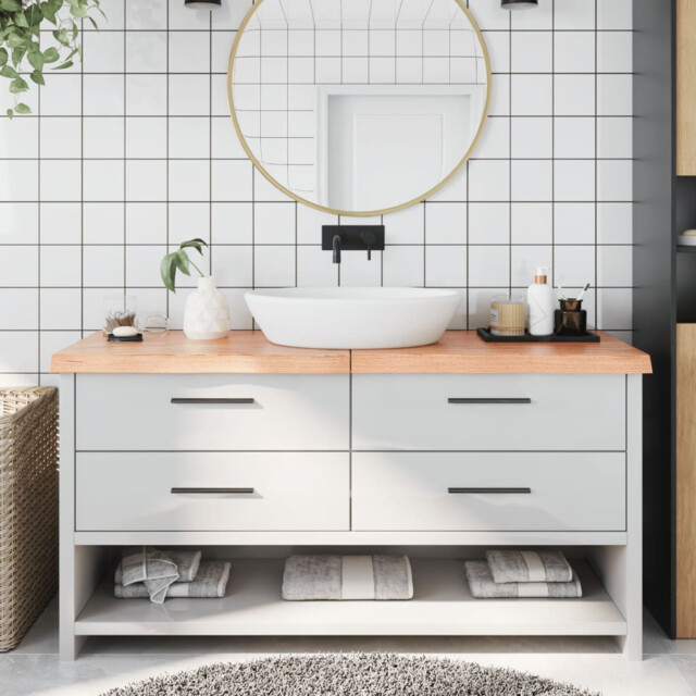 Bathroom Countertop Vanity Top Wash Basin Worktop Treated Solid Wood by ...