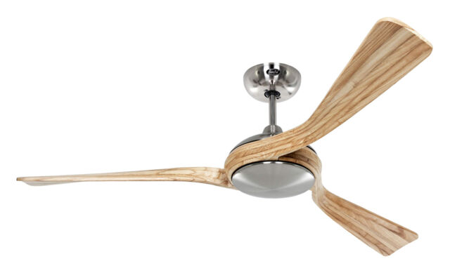 Dc Ceiling Fan With Remote Eco Interior Brushed Chrome & Natural Wood ...