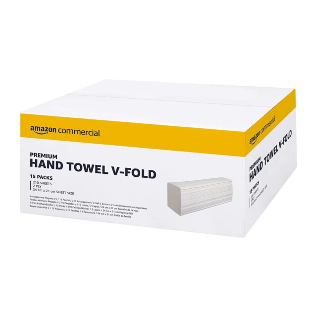 Amazoncommercial V-fold Paper Hand Towels, 2-ply Premium, 3150 Sheets ...