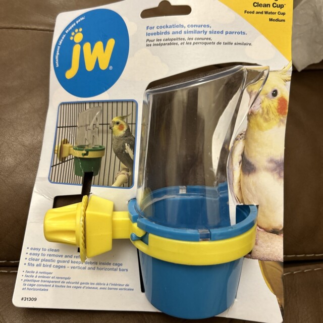 Acrylic Nylon Clear Bird Feeder And Water Cup - Perfect For Cockatiels ...