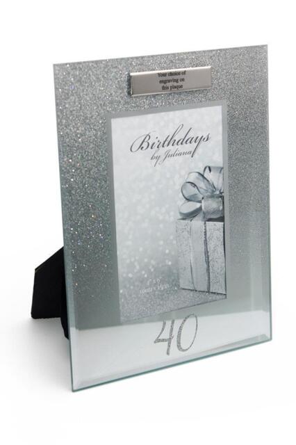 Personalised 40th Birthday Photo Frame Silver Glitter Gift Fg59540-p by ...