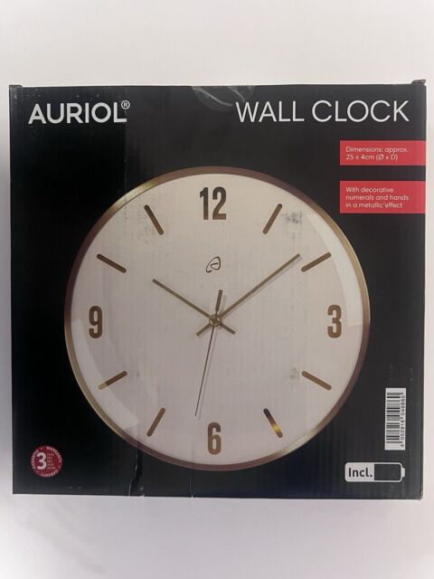 Auriol Wall Clock With Temperature & Humidity Black Face 25x4cm by eBay ...