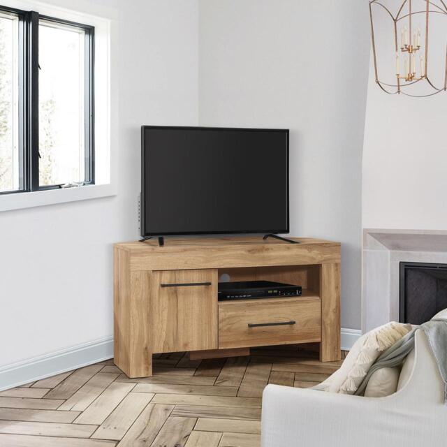 Compton Oak Effect 1 Door 1 Drawer Corner Tv Unit Stand Cabinet by eBay ...
