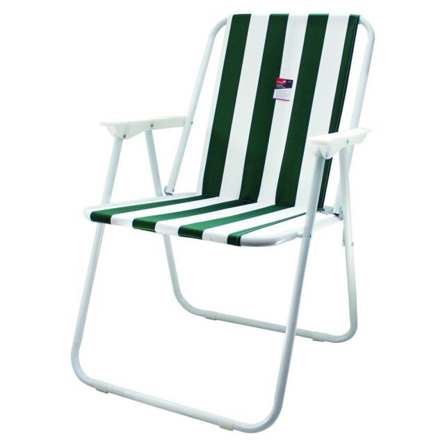 Redwood Leisure Folding Camping Chair Green Striped by eBay | ufurnish.com