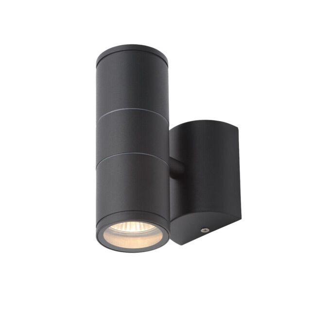 Led Outdoor Wall Lights Matt Black Anthracite Up/down Adjustable Pir by ...