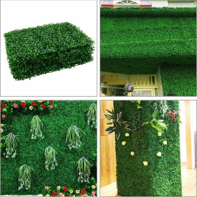6x Plant Artificial Mat Greenery Wall Hedge Grass Fence Foliage Panel ...