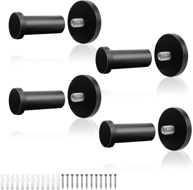 Wjuan 4 Pcs Black Round Wall Hooks, 53 Mm Concealed Coat Hooks by eBay ...