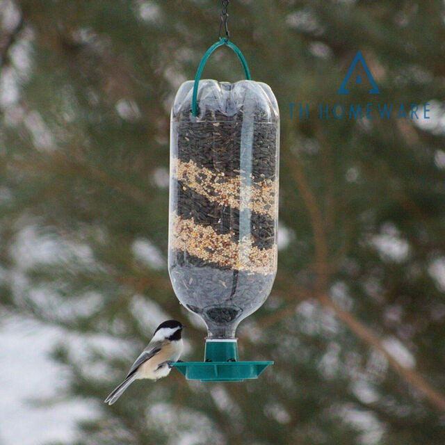 Bottle Top Bird Seed Feeders Recycle Refillable Drink Bottle Feeder by ...