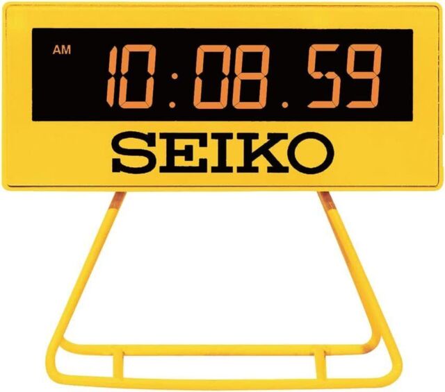 Seiko Mini Sports Timer Clock Sq815y Yellow Digital Alarm Clock by eBay ...