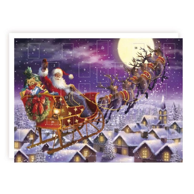 Santa’s Sleigh Advent Calendar 24 Doors Christmas Countdown Calendar by ...