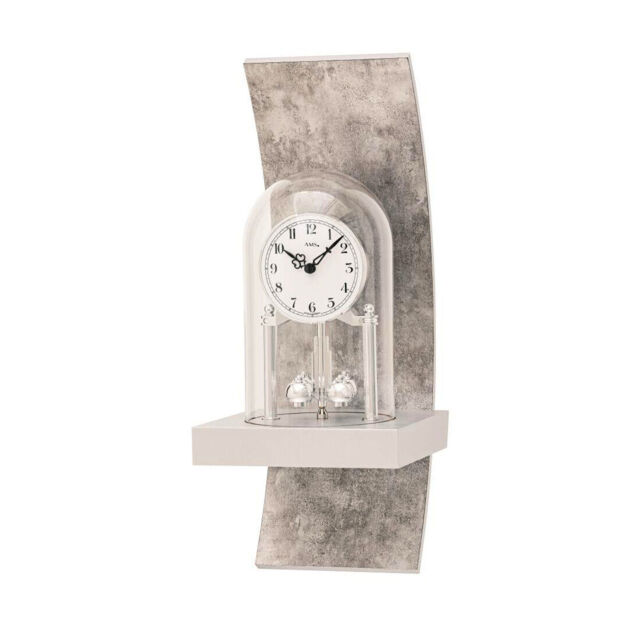 Ams Annual Clock, Wall Clock With Swinging Pendulum 01-7442 Silver, by ...