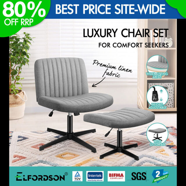 Elfordson Office Chair Computer Executive Seat Work Ottoman Fabric by eBay | ufurnish.com