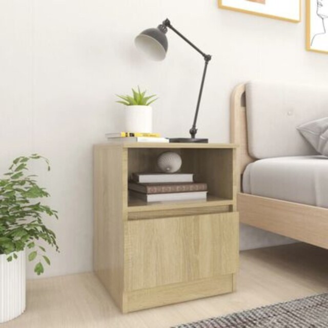 1 Drawer Bedside Cabinet Display Storage Nightstand Side Table Bedroom ...