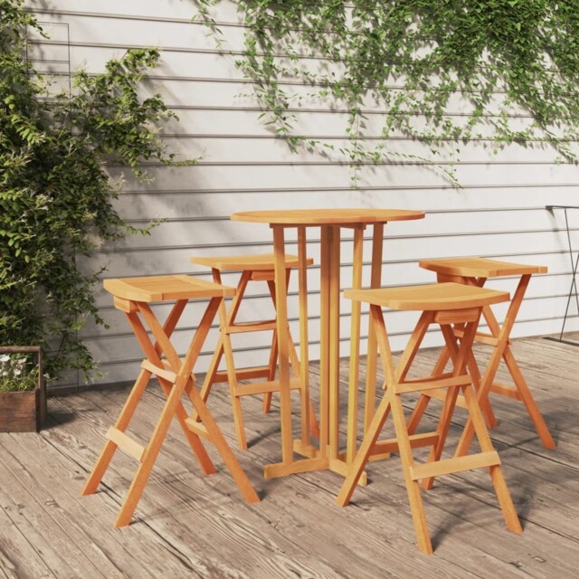 Folding Bar Set Wooden Bar Table And Stool Foldable Solid Wood Teak by ...