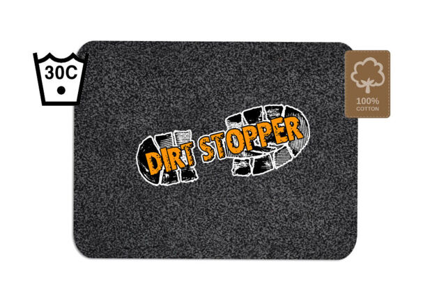 Dirt Stopper Ultra Absorbent Barrier Door Mats Black, 75x50cm No Slip ...