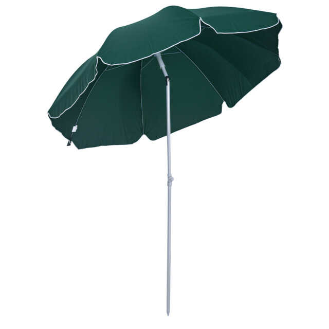 Outsunny 2.2m Tilt Garden Parasol Beach Umbrella Patio Sun Shade Dark ...