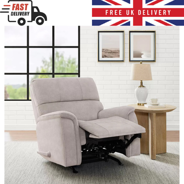 True Innovations Hayden Beige Fabric Manual Recliner Chair Limited by ...