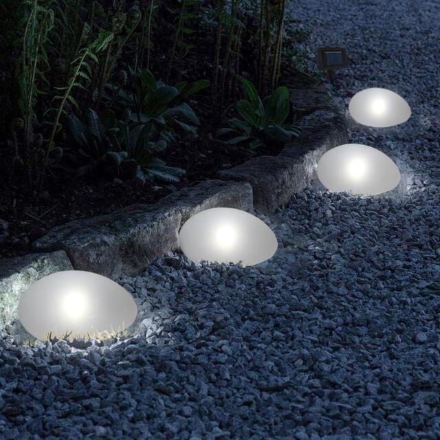 4 Pack Solar Lights Outdoor Waterproof Solar Pebble Rock Garden Lights ...