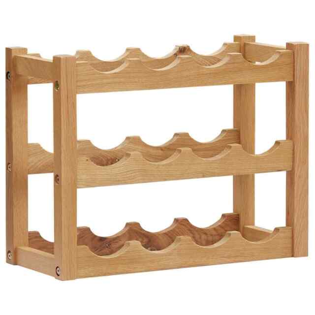 Small Wooden Wine Rack Holder Display Stand For 12 Bottles 47x21x36cm ...