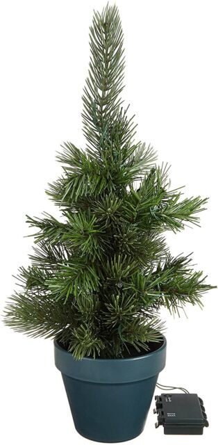 Forever Christmas Tree Pre-lit Artificial Christmas Tree Green Plastic ...