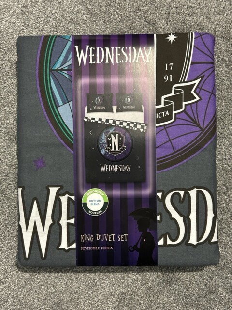 Official Wednesday Addams King Size Duvet Cover Set Netflix Bedding by ...