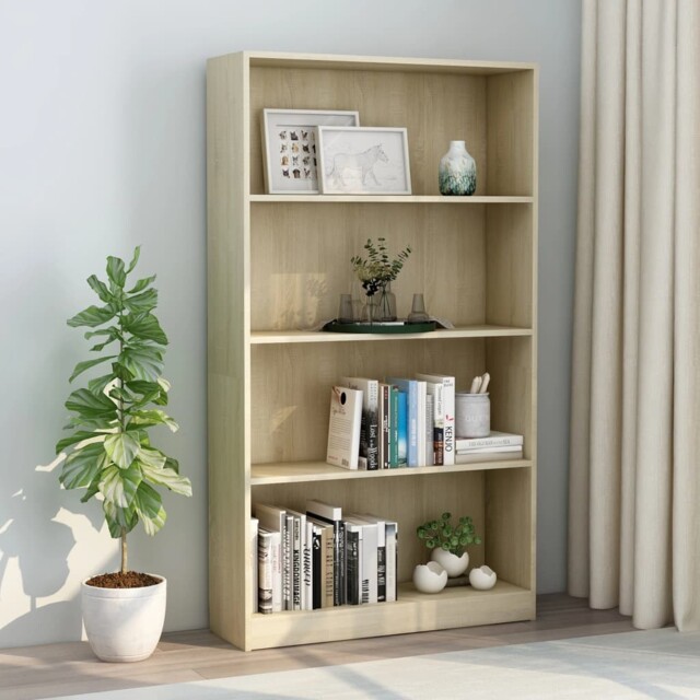 Modern Wooden 4-tier Open Bookcase Book Storage Cabinet Unit Shelving ...