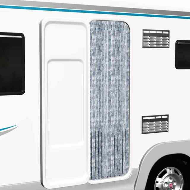 Insect Curtain 90x200 Cm White & Grey Chenille, 100% Polypropylene by ...