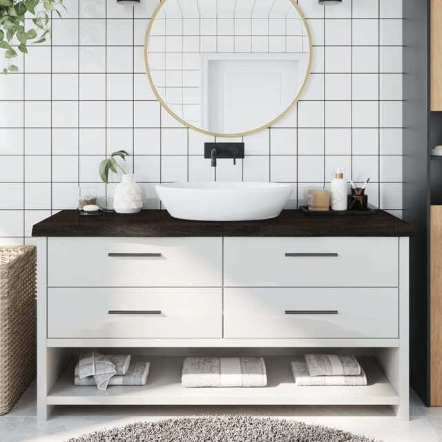 Bathroom Countertop Vanity Top Wash Basin Worktop Treated Solid Wood by ...