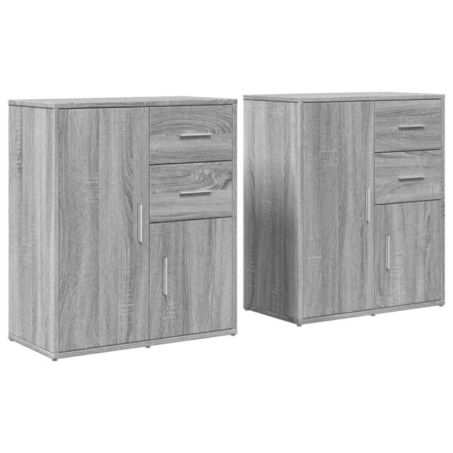 Sideboards Cupboard Storage Cabinet Highboard 2 Pcs Engineered Wood by ...